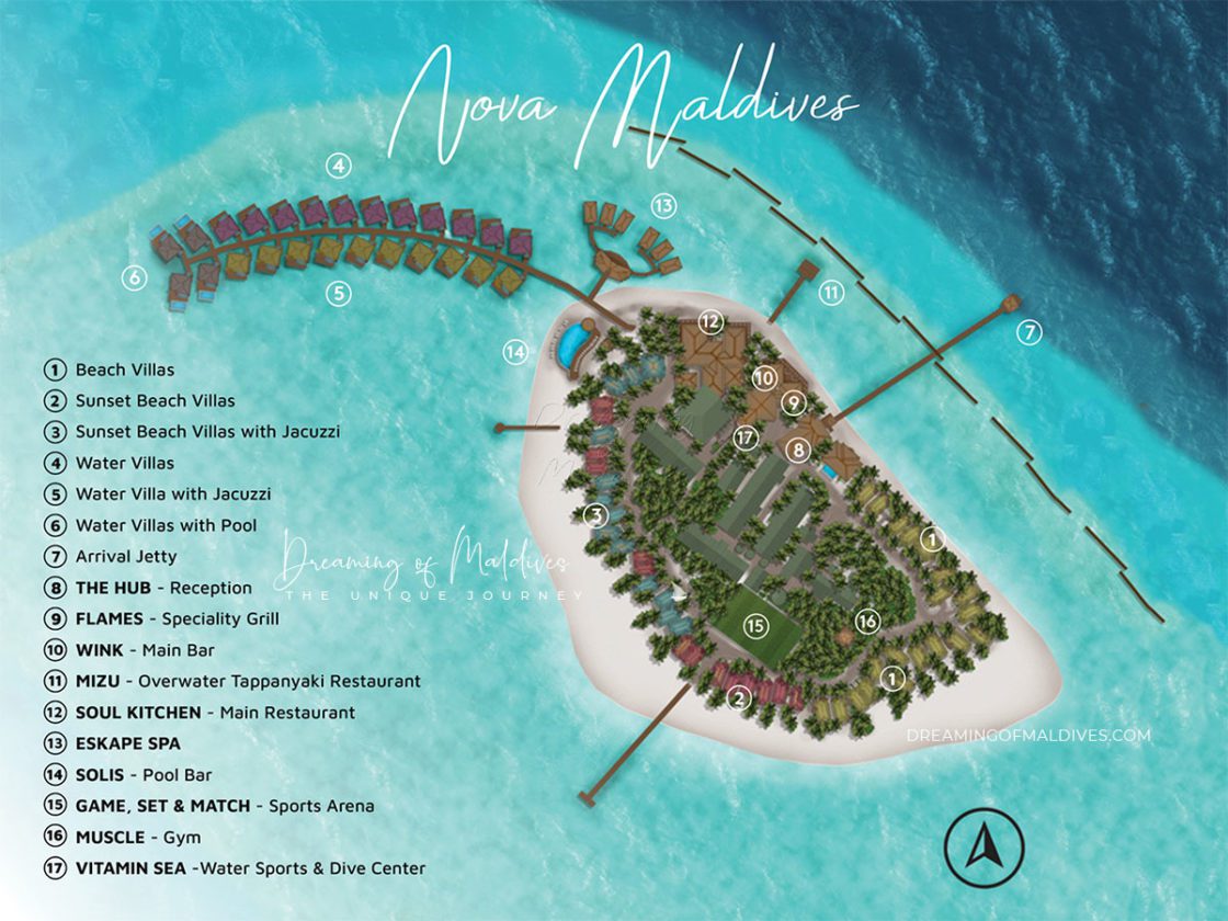 Map Of Maldives Northern Atolls With All Resorts, Airports and Key Islands
